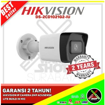 Jual DS-2CD1021G2-IU - HIKVISION IP CAMERA 2MP ACUSENSE LITE BUILD IN MIC | Shopee Indonesia