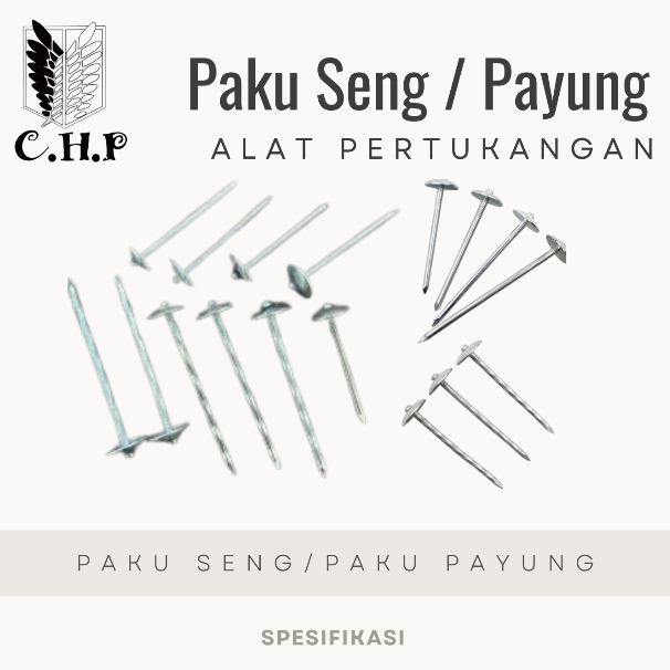 Jual Paku Payung / Paku Seng 2 inch, 2,5 inch, 1 3/4 inch [Harga Per ...