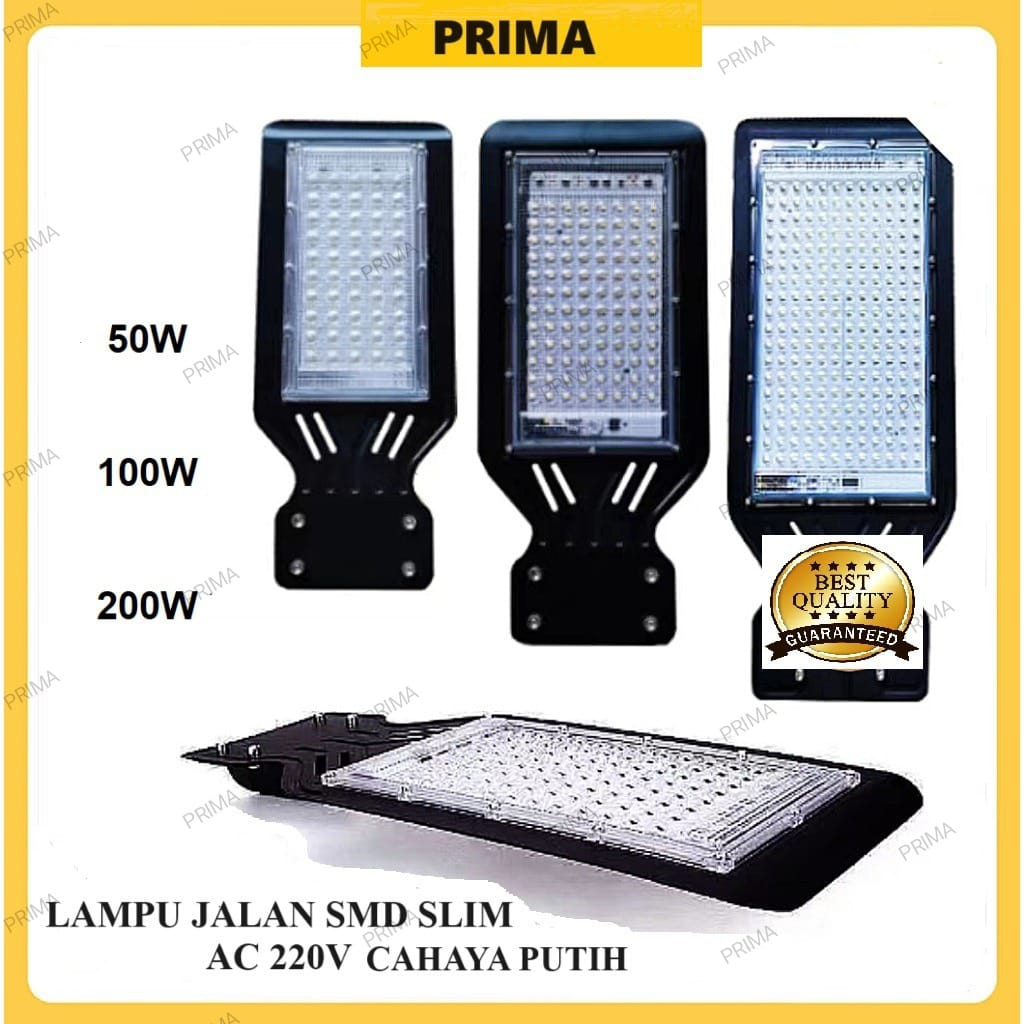 Jual Lampu Jalan Slim Pju Led Smd 50w 100w 200w Cahaya Putih Ac