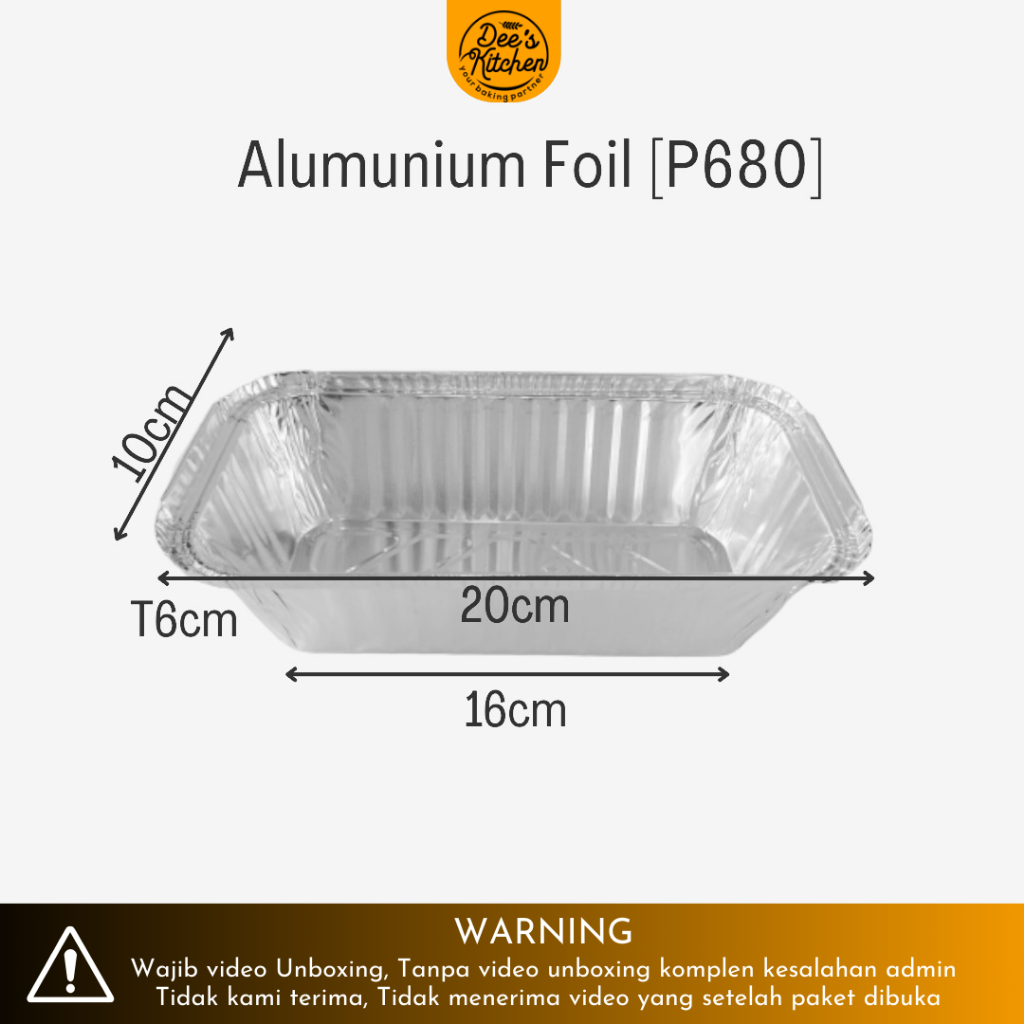 Jual [ 5 pcs ] P680 Alumunium Foil Persegi Panjang (20x10 cm) | Shopee ...
