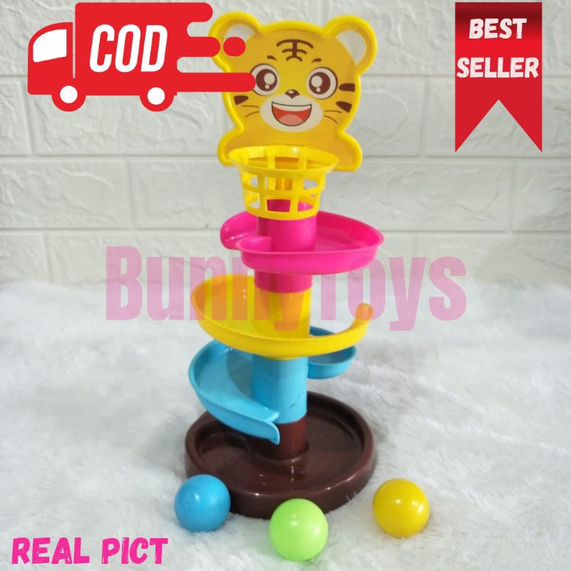 Jual ( BISA COD ) GROSIR Mainan Anak Rolling ball 3 susun / Slide ball ...