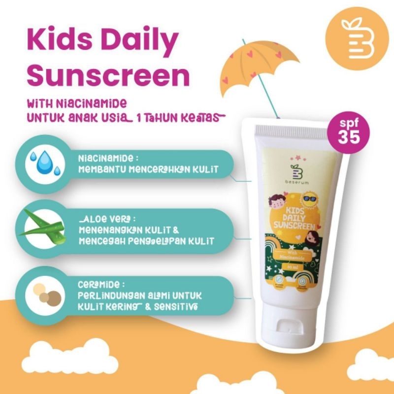 Jual [BPOM] Sunscreen Anak SPF 35 with Niacinamide | Sunscreen BESERUM ...