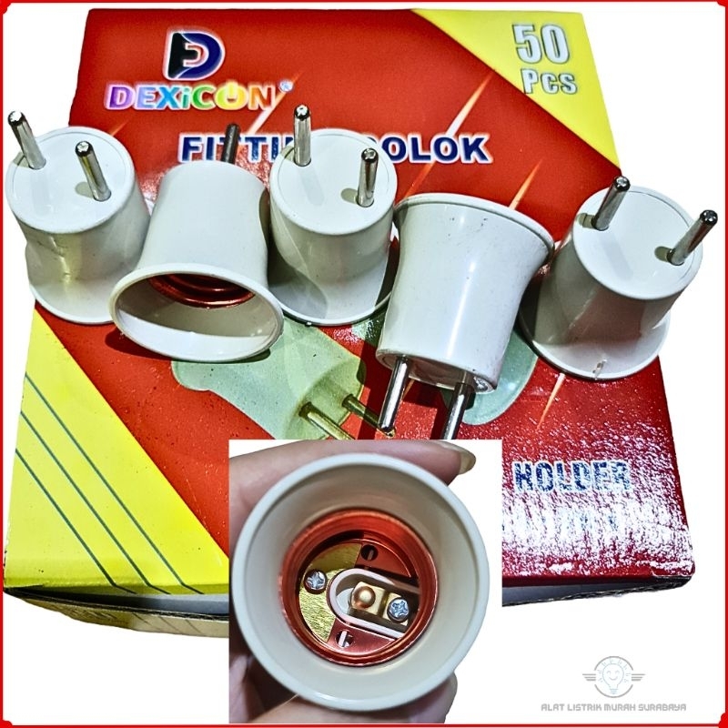 Jual Fiting Colok Polos Dexicon Fiting Lampu Lurus Langsung Stop Kontak ...