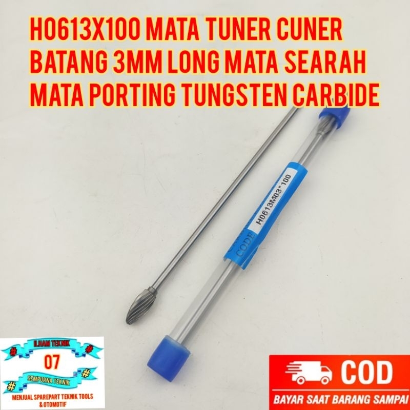 Jual H0613x100 Mata tuner cuner batang 3mm long mata searah mata ...