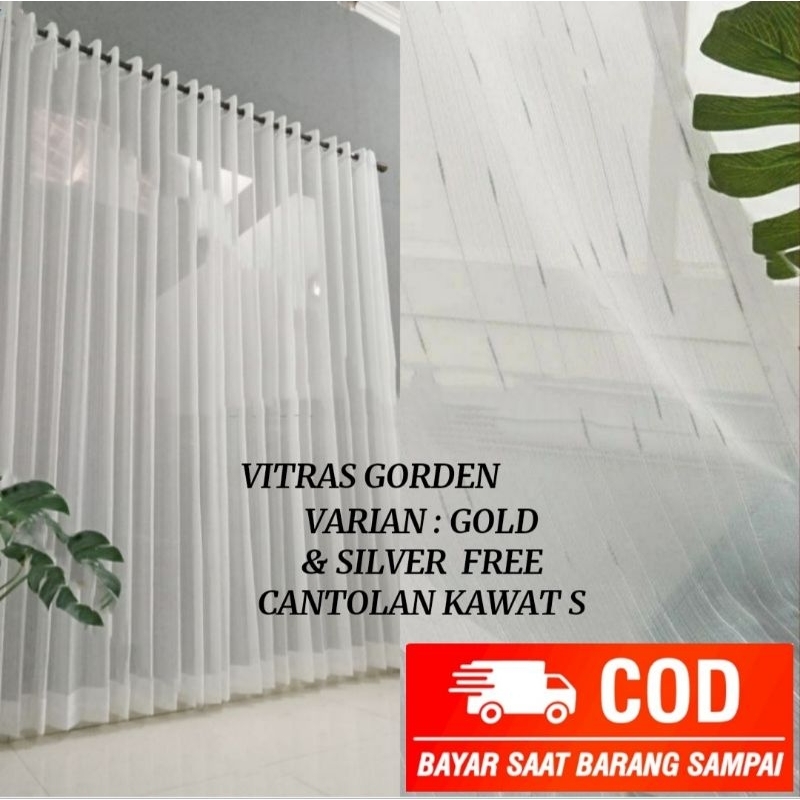 Jual VITRASE GORDEN VITRAS JARUM SERAT EMAS SILVER BAHAN IMOOR | Shopee ...
