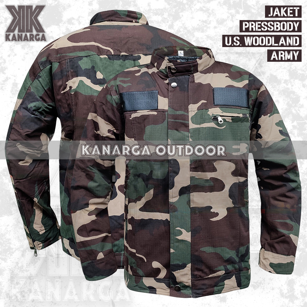 Jual Jaket Army Loreng US Woodland Pressbody Bahan Ripstop Premium ...