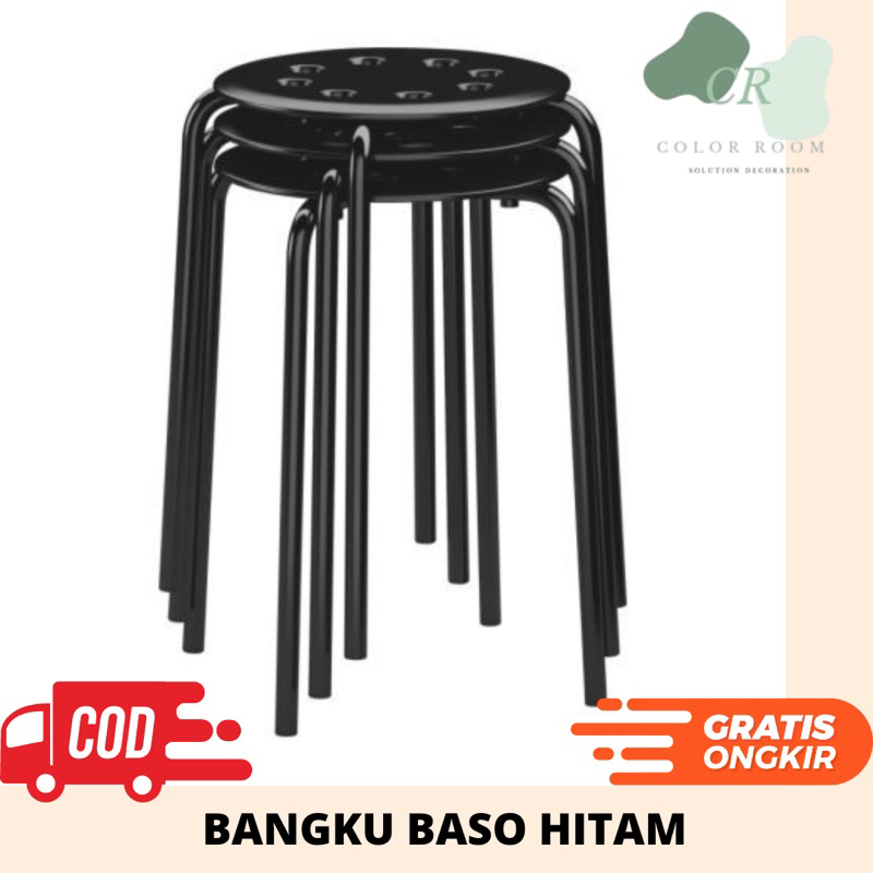 Jual Bangku bulat/ kursi santai/ kursi tamu/ bangku bakso, hitam ...