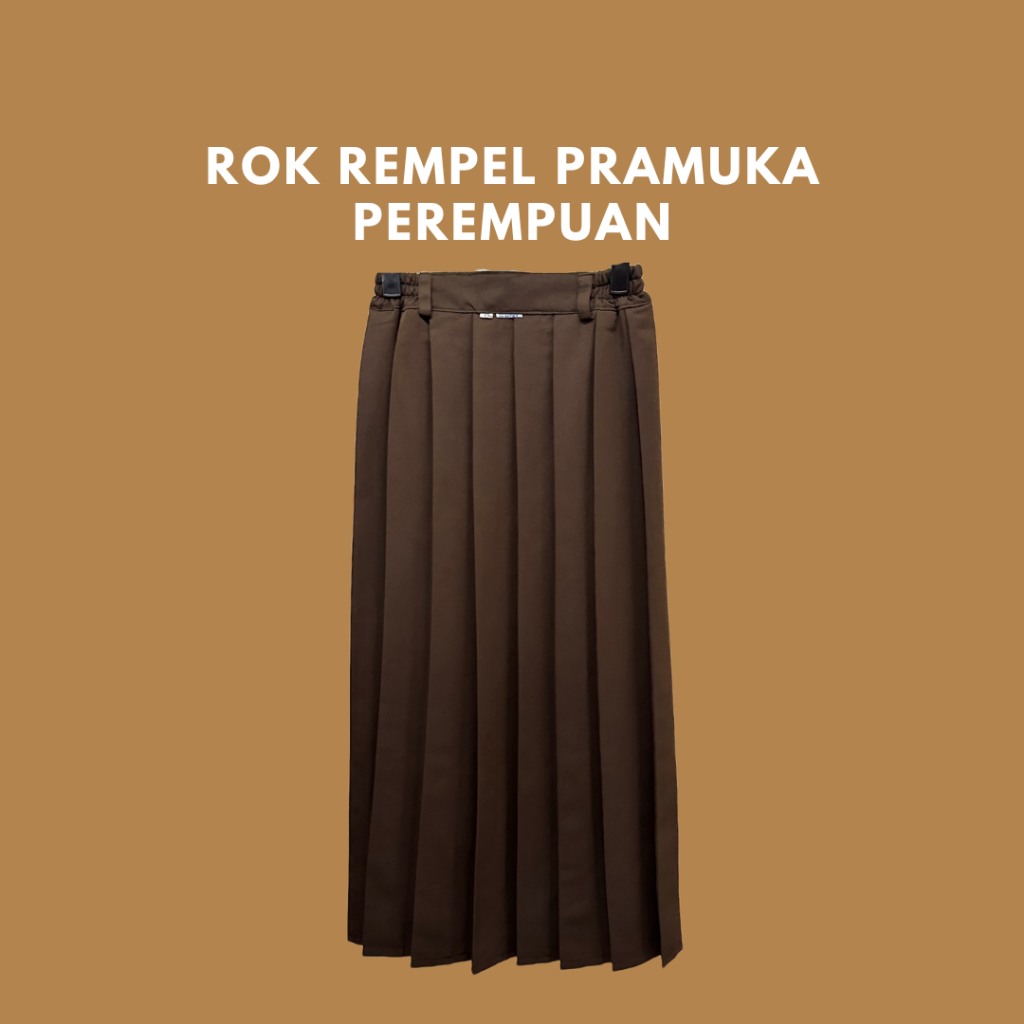 Jual Seragam sekolah rok pramuka span rempel rok panjang rok coklat / m.rizkycollection | Shopee ...