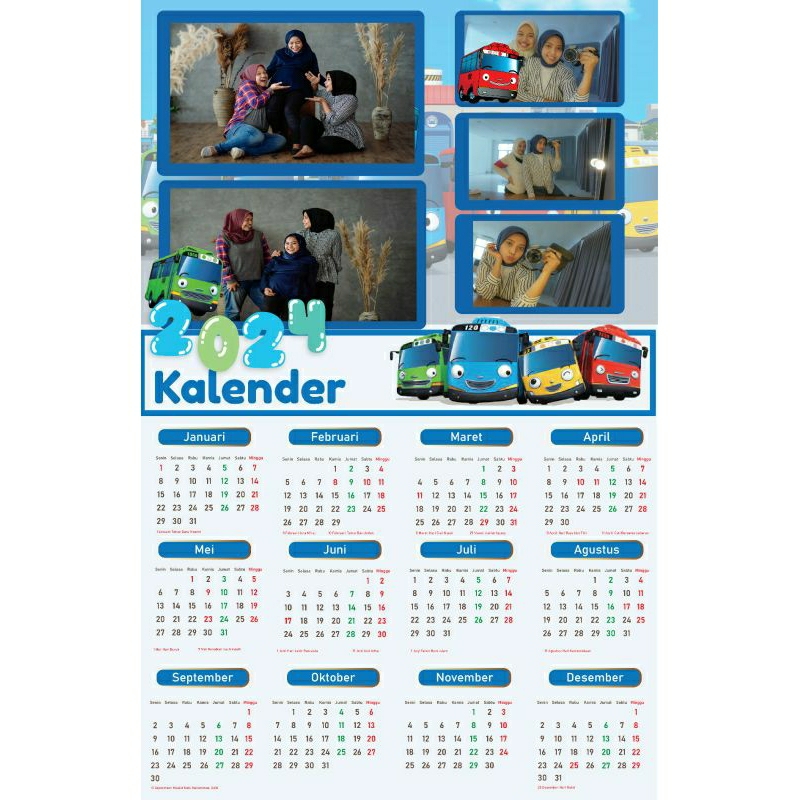 Jual Kalender Poster 2024 Custom 5 Foto Custom Nama | Shopee Indonesia