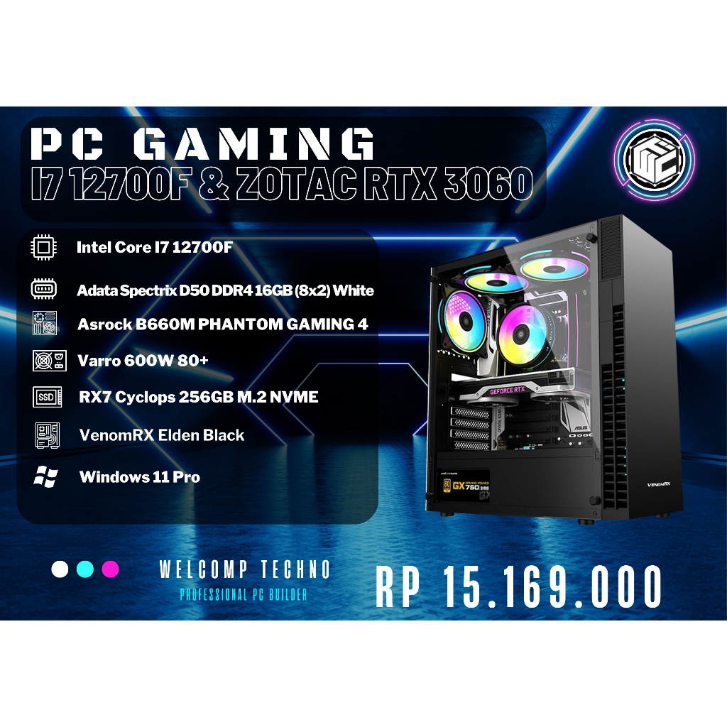 Jual Komputer PC Gaming I7 12700F/ 16GB (8x2) / 256GB M.2 NVME/ Elden ...