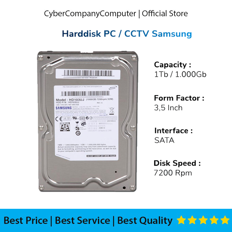 Jual HDD / Harddisk Samsung Internal PC / Cctv 1TB 3.5 Inch SATA ...