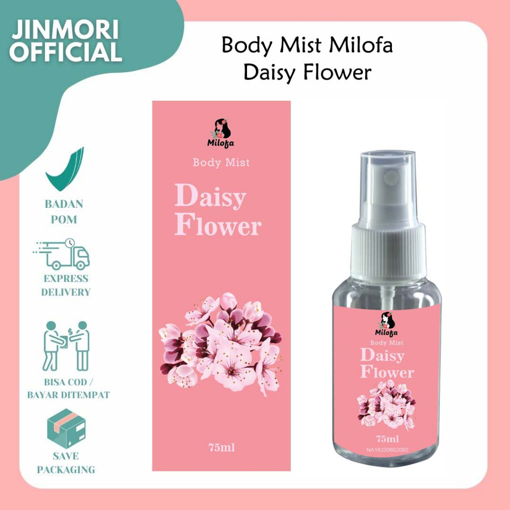 Jual JM - [BPOM] Body Mist Milofa 75ml Premium / Parfum Body Mist Daisy ...