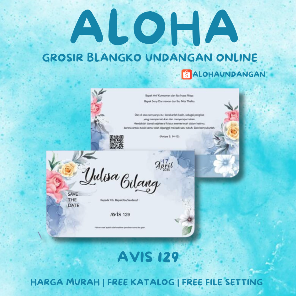 Jual BLANGKO UNDANGAN NIKAH MURAH AVIS 129 | Aloha Undangan | Shopee ...