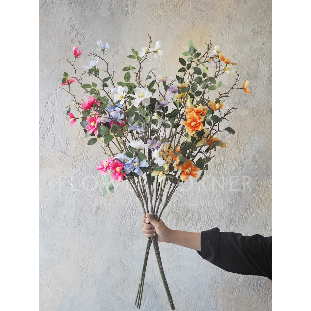 Jual Bunga Artificial Camellia Spray Premium (B23163) | Shopee Indonesia