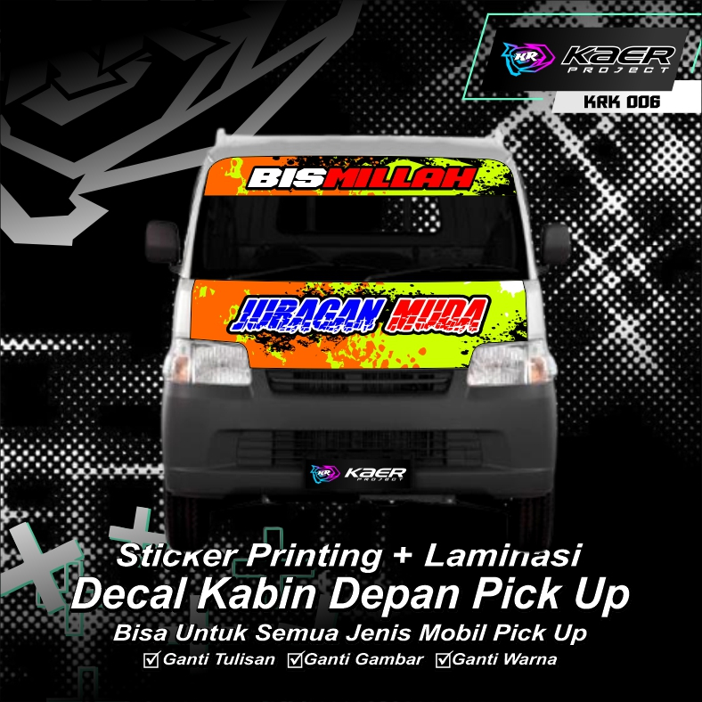 Jual Setiker Sticker Decal Kabin Depan JURAGAN MUDA Bisa Untuk Semua ...