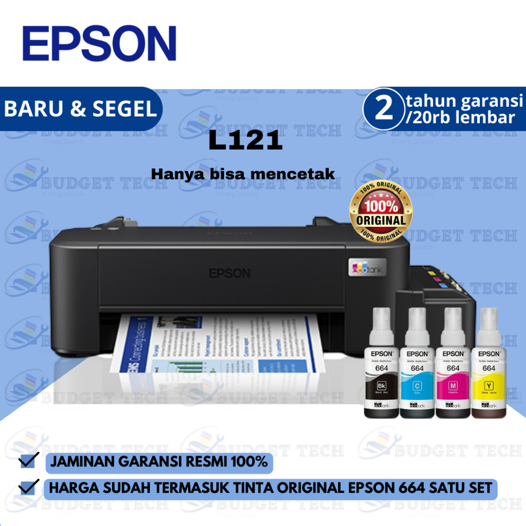 Jual Printer Epson EcoTank L121 A4 Ink Tank Printer Garansi Resmi ( Pengganti L120 ) / Print ...