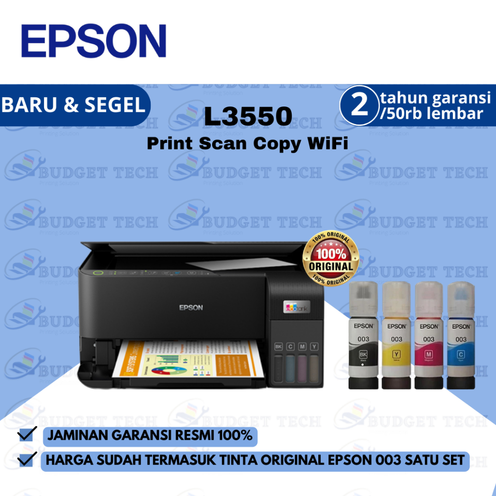 Jual Printer Epson L3550 Print Scan Copy WiFi Printer Epson Ecotank L3550 NEW ORIGINAL- GARANSI ...