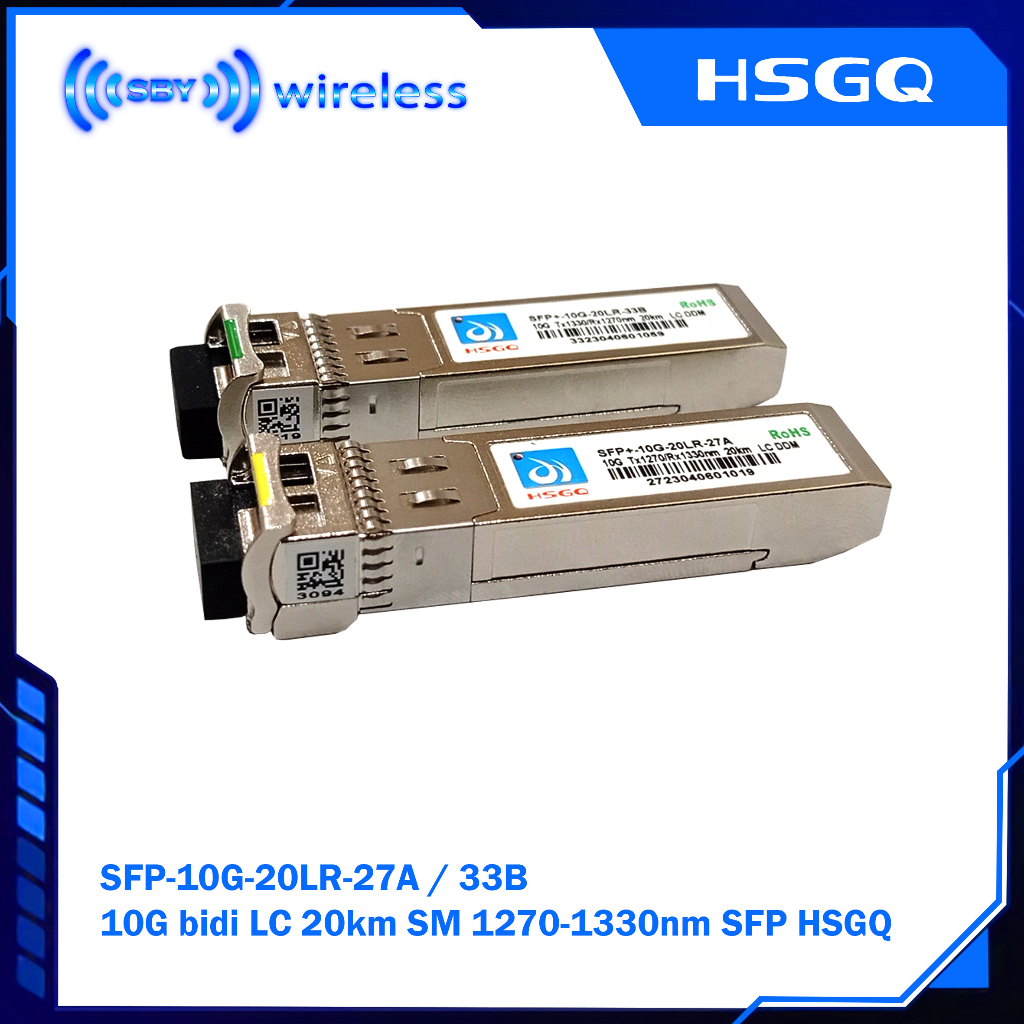 Jual ( Sepasang ) HSGQ SFP-10G-20LR-27A / 33B 10G BD bidi LC 20km SFP ...