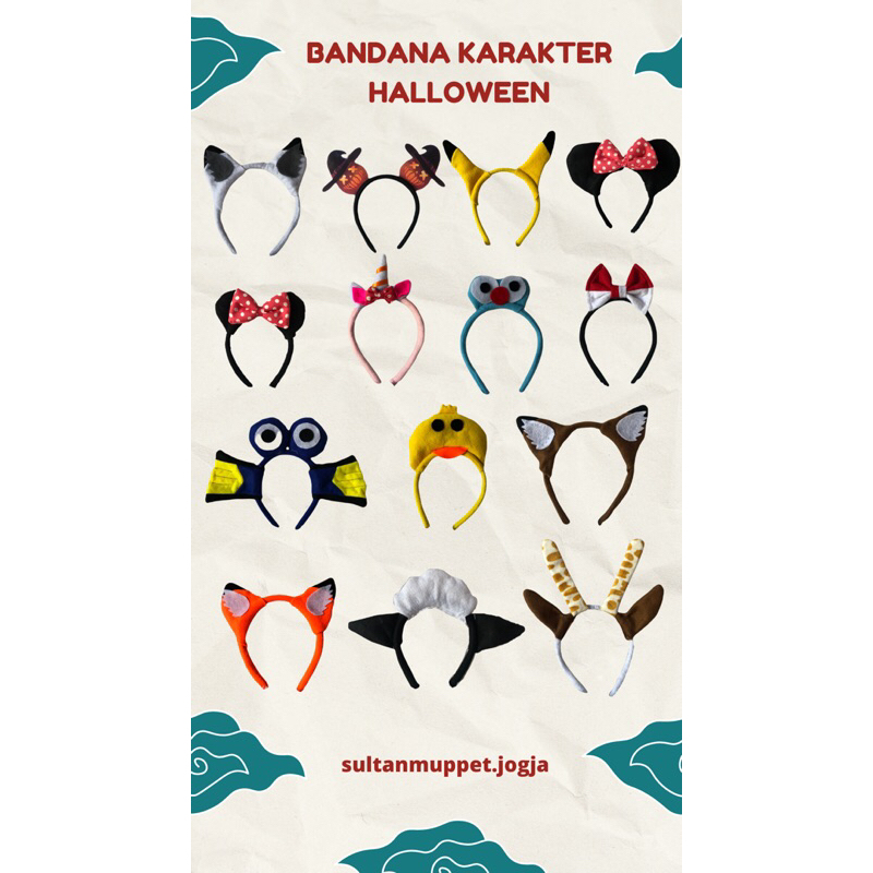 Jual Bando Lucu Halloween Karakter Telinga Animal Animasi / Headband ...