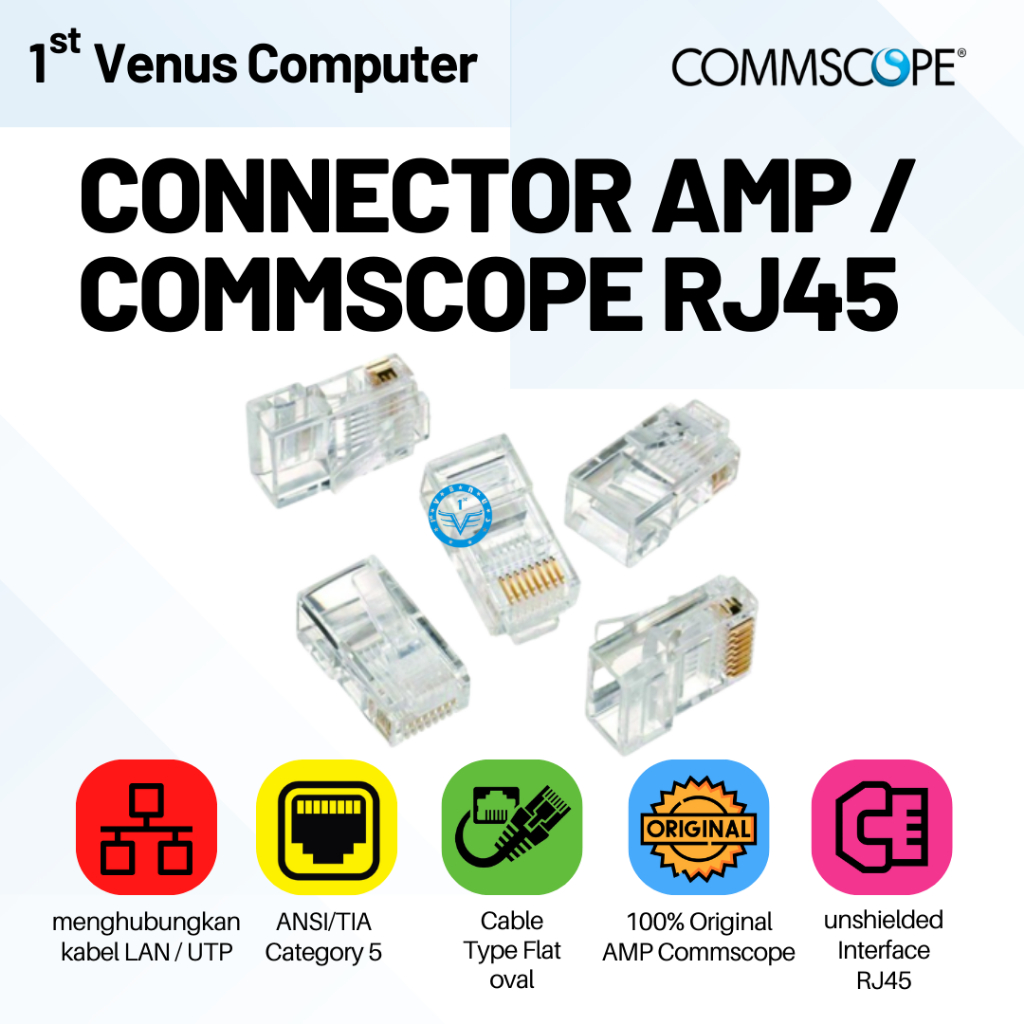 Jual CONNECTOR AMP COMMSCOPE RJ45 / NET14-CON | Shopee Indonesia