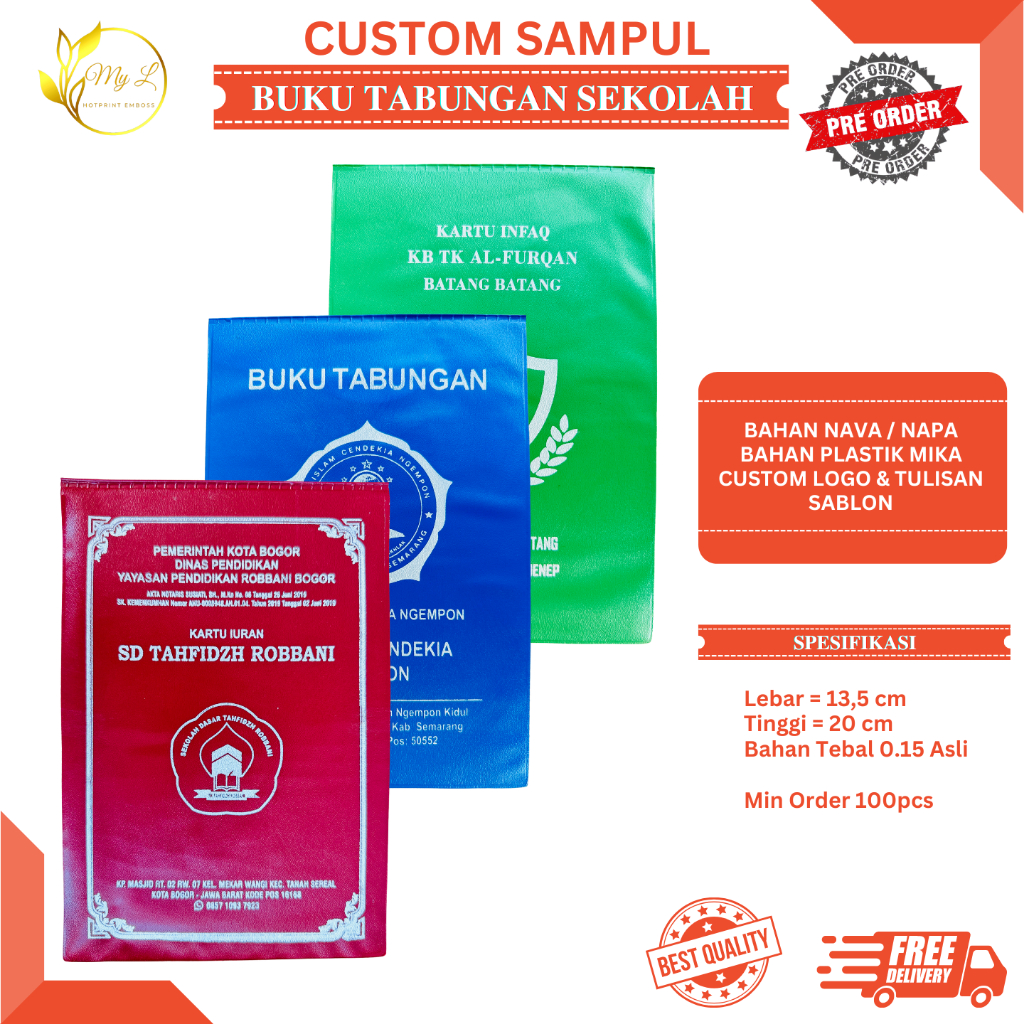 Jual My.L CUSTOM - Sampul SPP Sablon, Plastik Cover Buku Tabungan ...