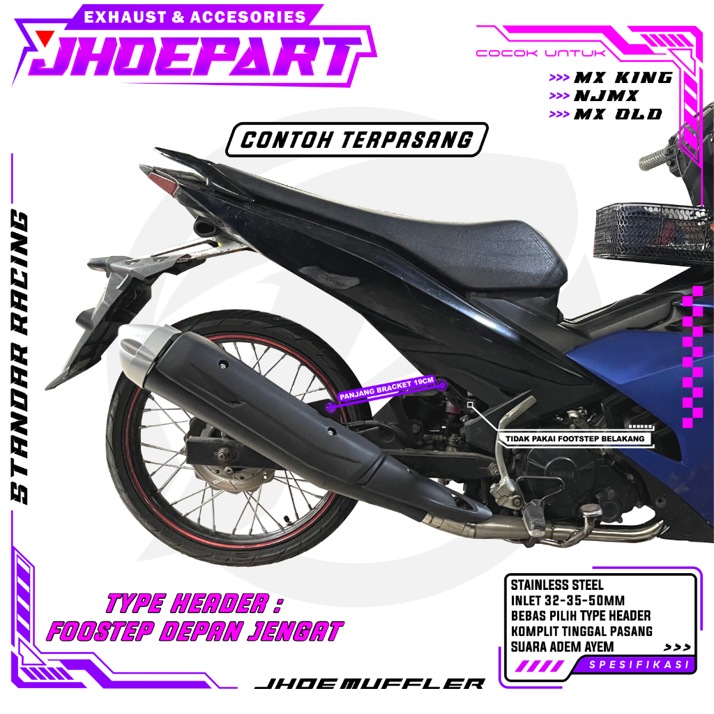 Jual Knalpot Standar Racing MX KING MX NEW MX OLD Original Jhoe Muffler | Shopee Indonesia