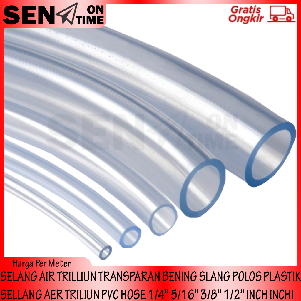 Jual SELANG AIR TRILLIUN TRANSPARAN BENING 1/4" 5/16" 3/8" 1/2" INCH SELLANG AER TRILIUN PVC ...