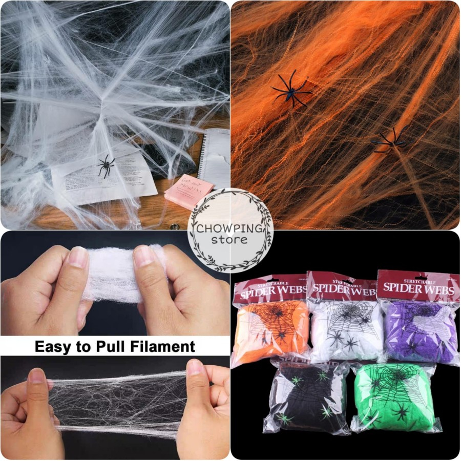 Jual Jaring Sarang Laba Laba Stretchable Spider Webs Dekorasi Halloween ...