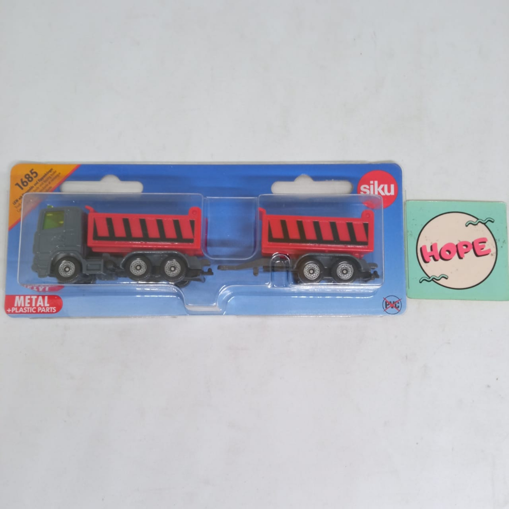 Jual Siku Long 1685 Truck With Dumper Body & Tipping Trailer Diecast Mobil Truk Original ...
