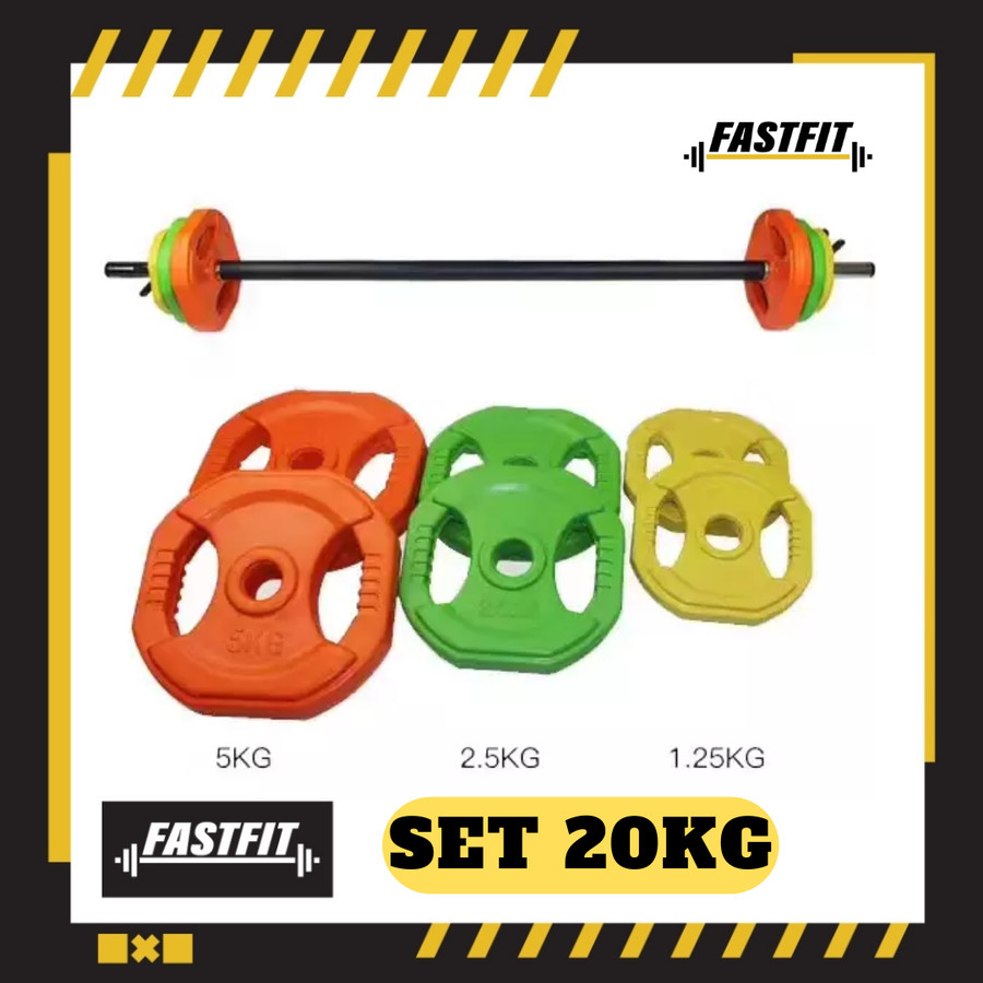 Jual Fastfit Studio barbell set 25 kg dan 20kg | Shopee Indonesia