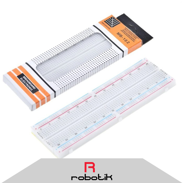 Jual BREADBOARD PROJECT BOARD MB-102 SOLDERLESS 830 830P | Shopee Indonesia
