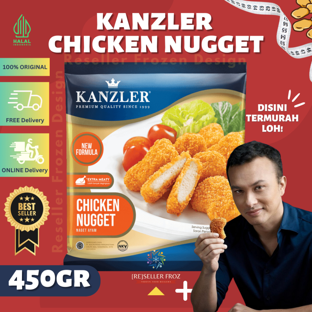 Jual KANZLER NUGGET AYAM ORIGINAL 450GR | NAGET AYAM ORIGINAL | KENJLER ...
