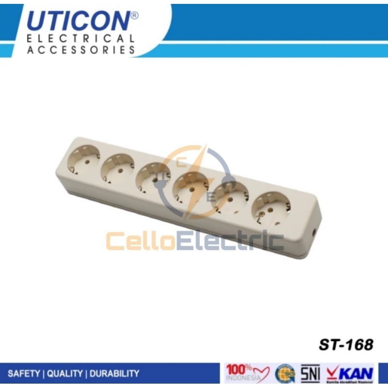 Jual Stop Kontak Uticon 1 2 3 4 5 6 Lubang - StopKontak Arde Uticon SNI Kuningan | Shopee Indonesia