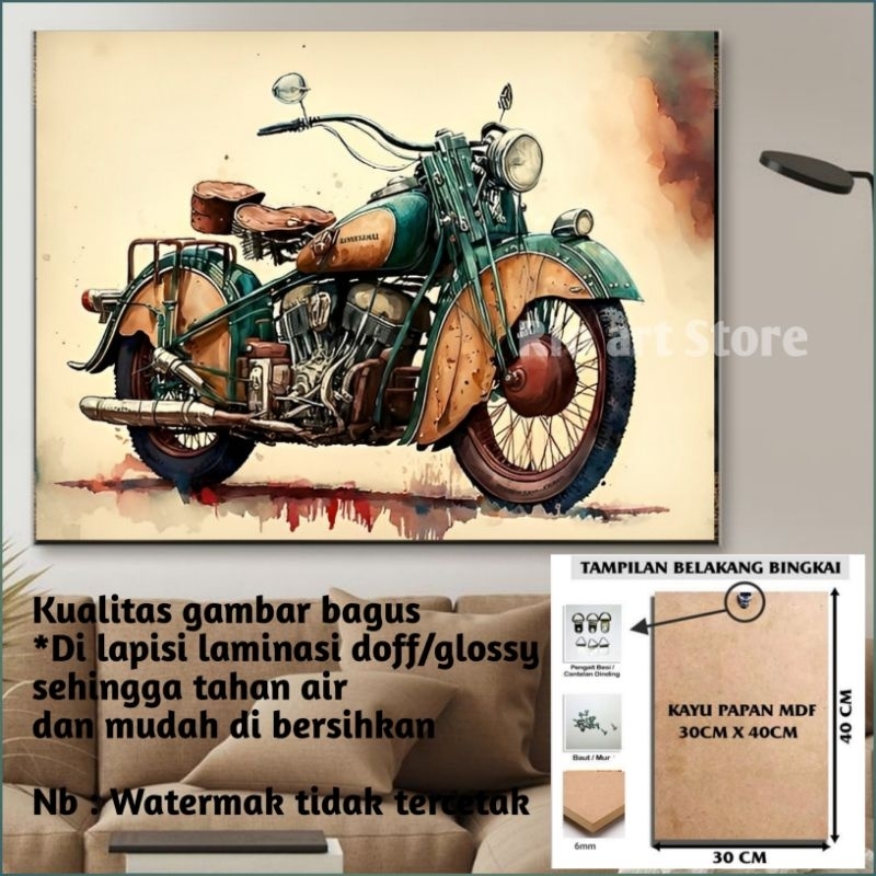 Jual Poster motor harley davidson klasik hiasan dinding dan walldekor ...