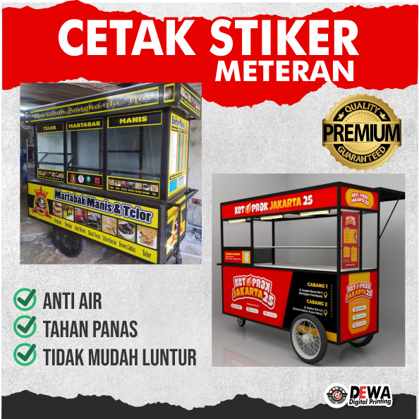 Jual Cetak Stiker Meteran Outdoor/ stiker gerobak/ stiker vinyl ...
