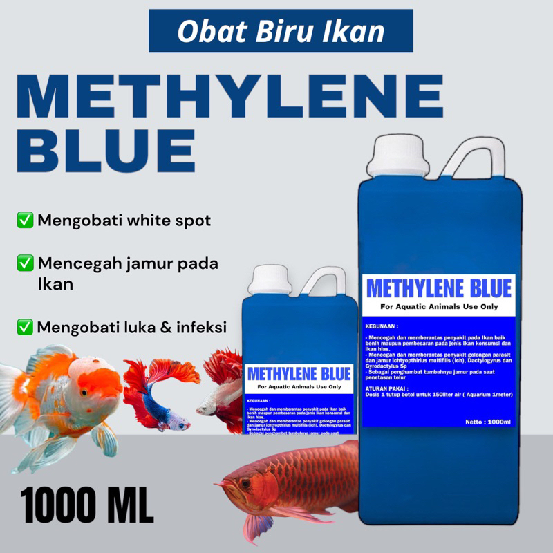 Jual methylene blue kemasan 1 liter blitz | obat biru ikan | obat jamur ikan | obat biru ikan ...