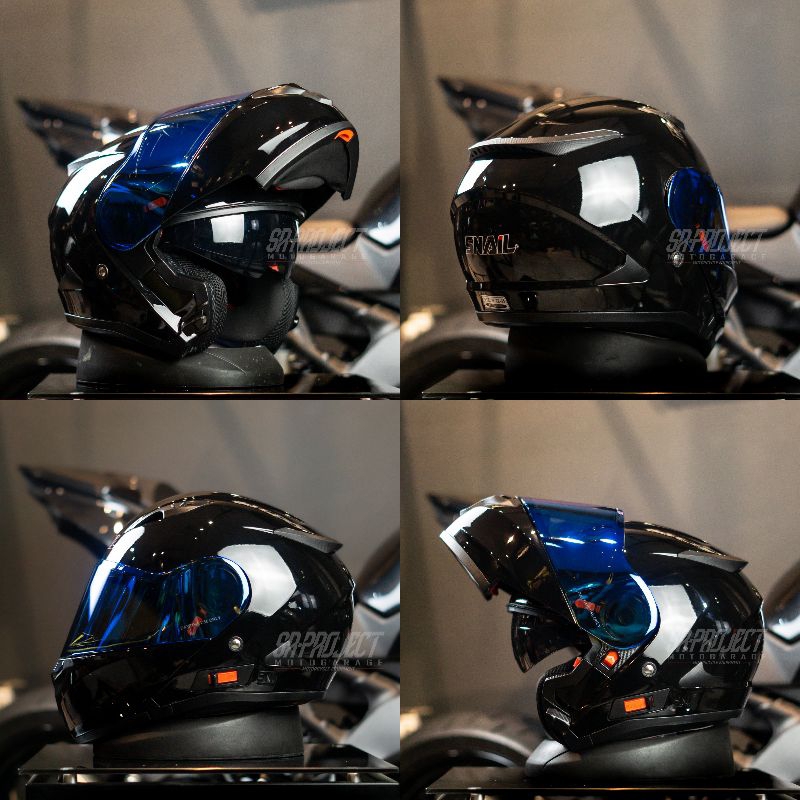 Jual Helm Snail M1 Modular Black Glossy | Shopee Indonesia