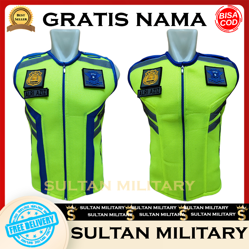 Jual Rompi Polisi Model Strip Biru/Biasa Bahan Double Mesh Tebal High ...