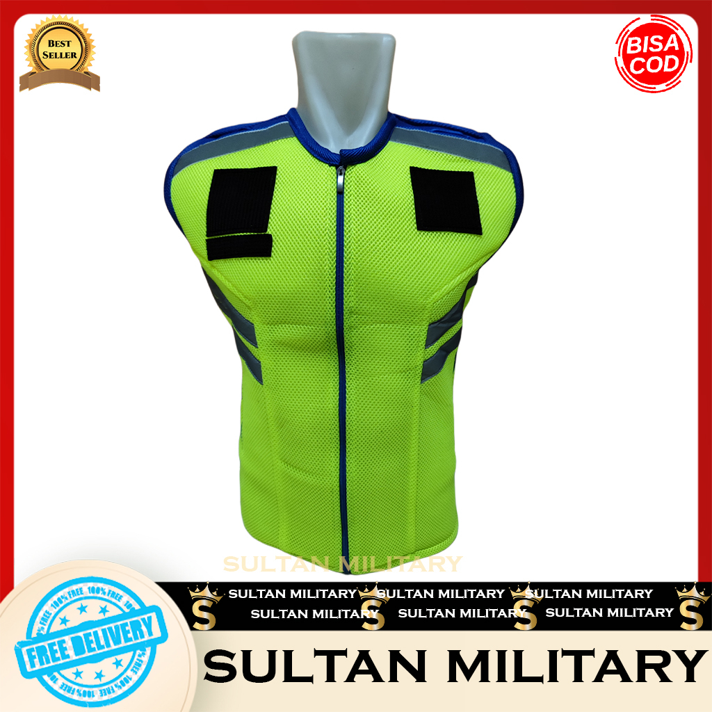 Jual Rompi Polisi Model Strip Biru/Biasa Bahan Double Mesh Tebal High ...
