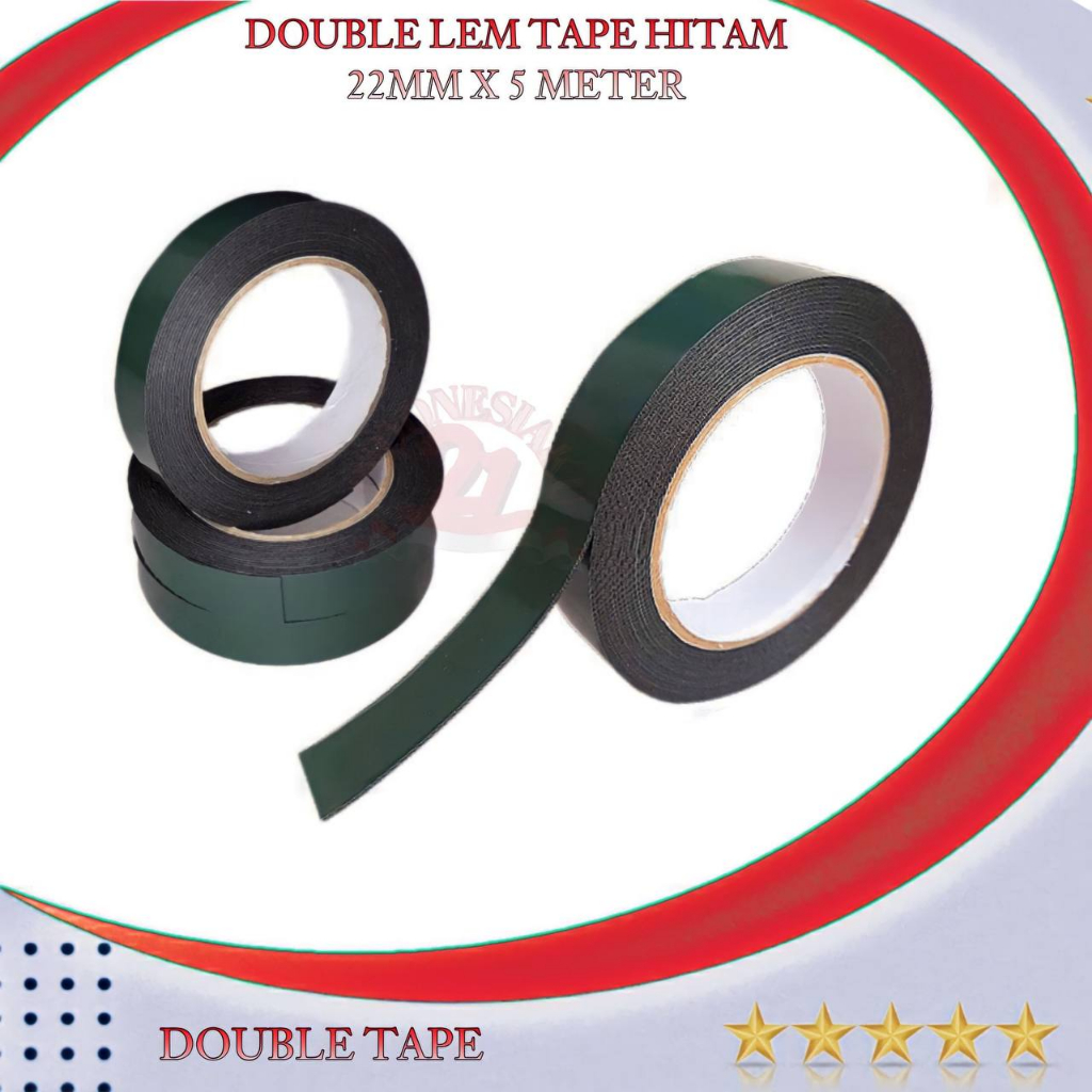 Jual DOUBLE LEM TAPE FOAM SUPER LENGKET HITAM 22MM X 5 METER NEW ...