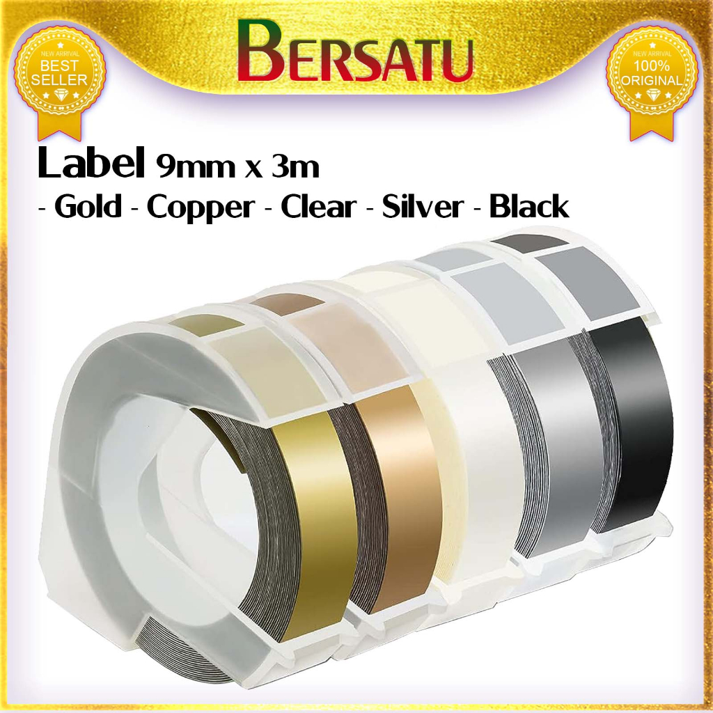 Jual Tape Label Maker Refill tape pencetak emboss Dymo Motex Cidy ...