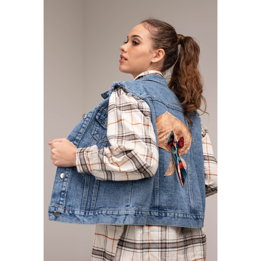 Jual Avenue Vest Denim Character Pack - Rompi Denim Motif Timbul (SKU ...