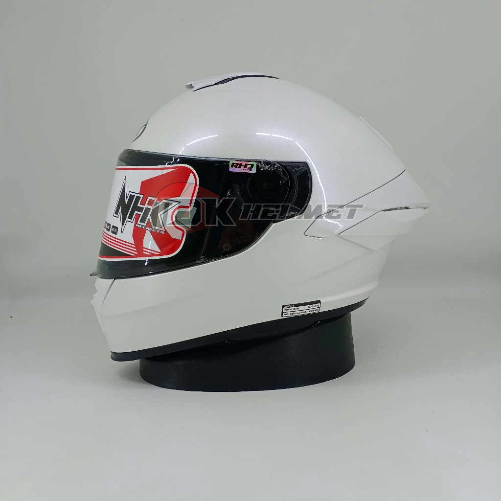 Jual Helm Full Face NHK Mark 1 Solid SV Star White Gloss Single Visor ...