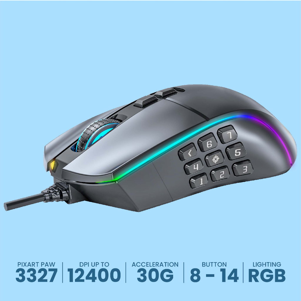 Jual Mouse Gaming MMO/MOBA SADES KYU | Shopee Indonesia