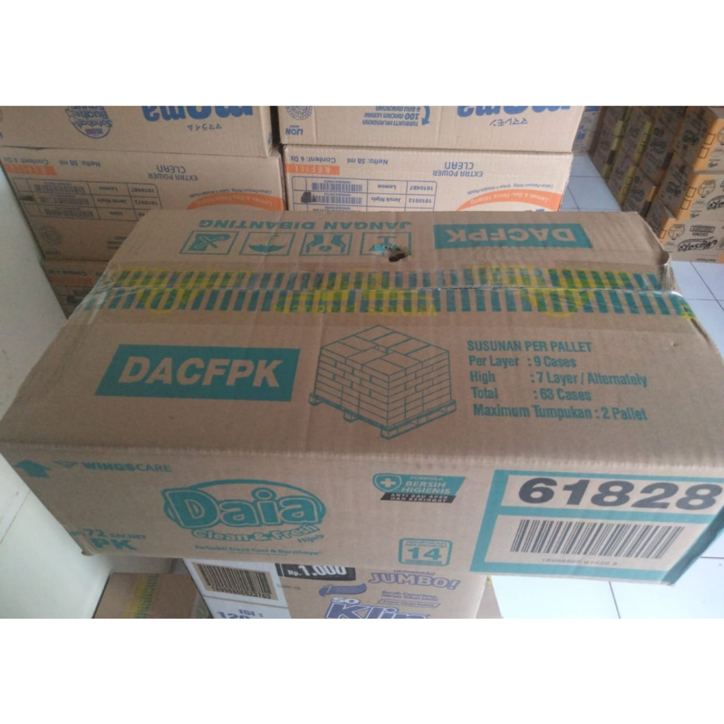 Jual Daia powder detergen bubuk clean & fresh sachet 46g 1 karton / 1 carton / 1 dus sachet 1000 ...