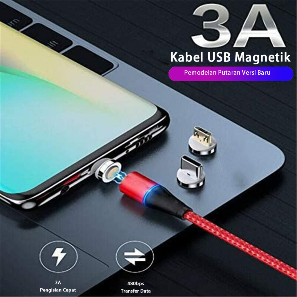 Jual (dalam stok, dikirim dari jakarta)2m Kabel Data USB Magnetis ...