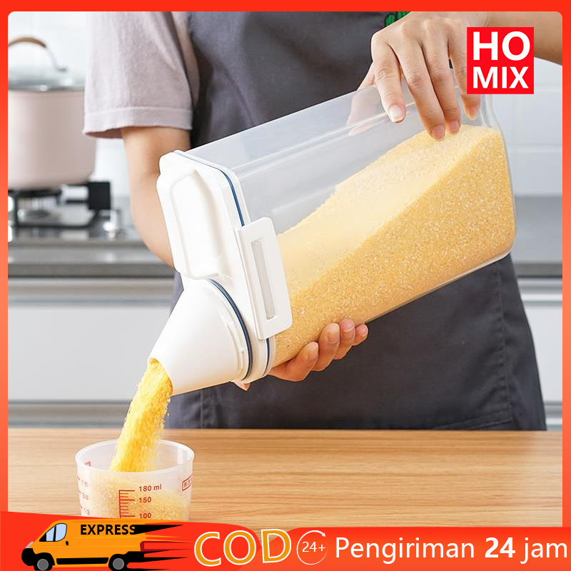 Jual HOMIX Tempat Penyimpanan Beras Kacang Multifungsi /Botol Dry Food ...