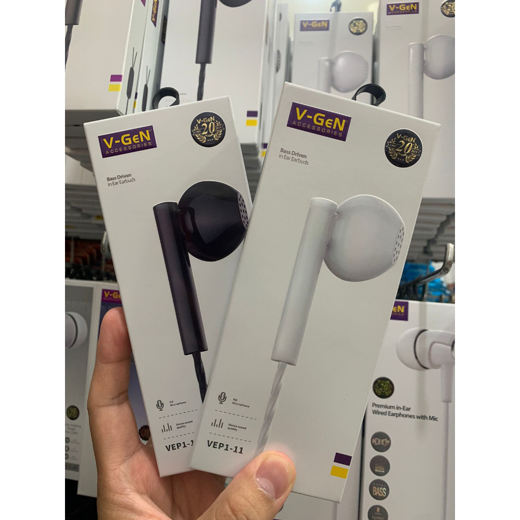 Jual Handsfree V-GeN VEP1-11 Original DEEP BASS Wired Earphone Headset ...