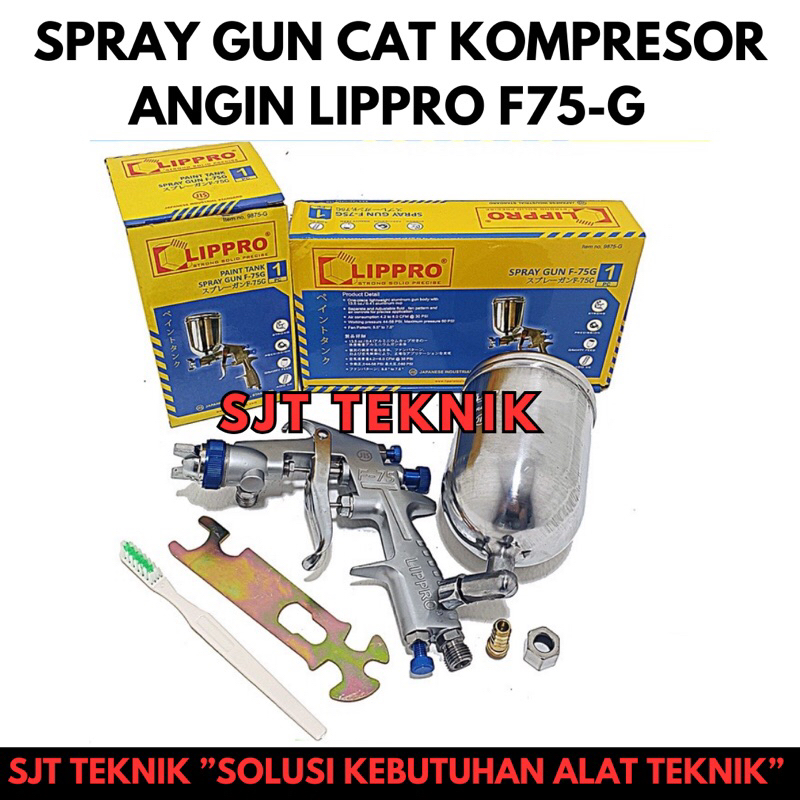 Jual Spray gun cat lippro F-75G 400ml spray gun cat kompresor angin f75 ...