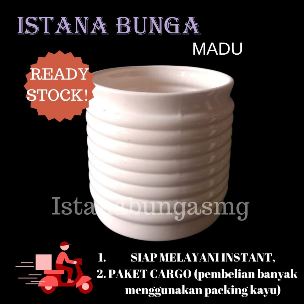 Jual VAS KERAMIK PUTIH POLOS PERLENGKAPAN DEKORASI BUNGA INTERIOR MADU ...